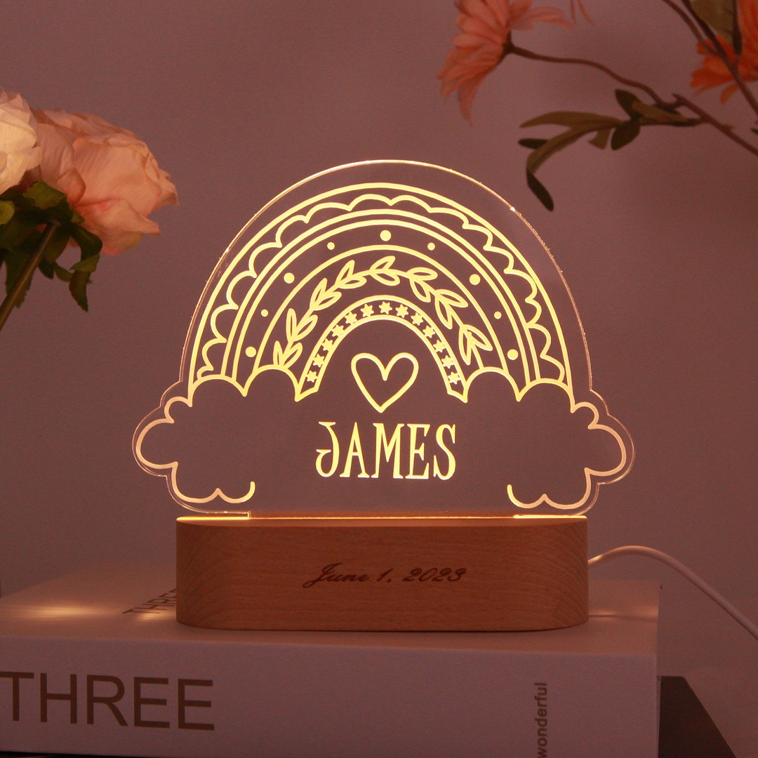 Custom Name Light Night, Gift for Kids Room Decor, Personalized Baby ...