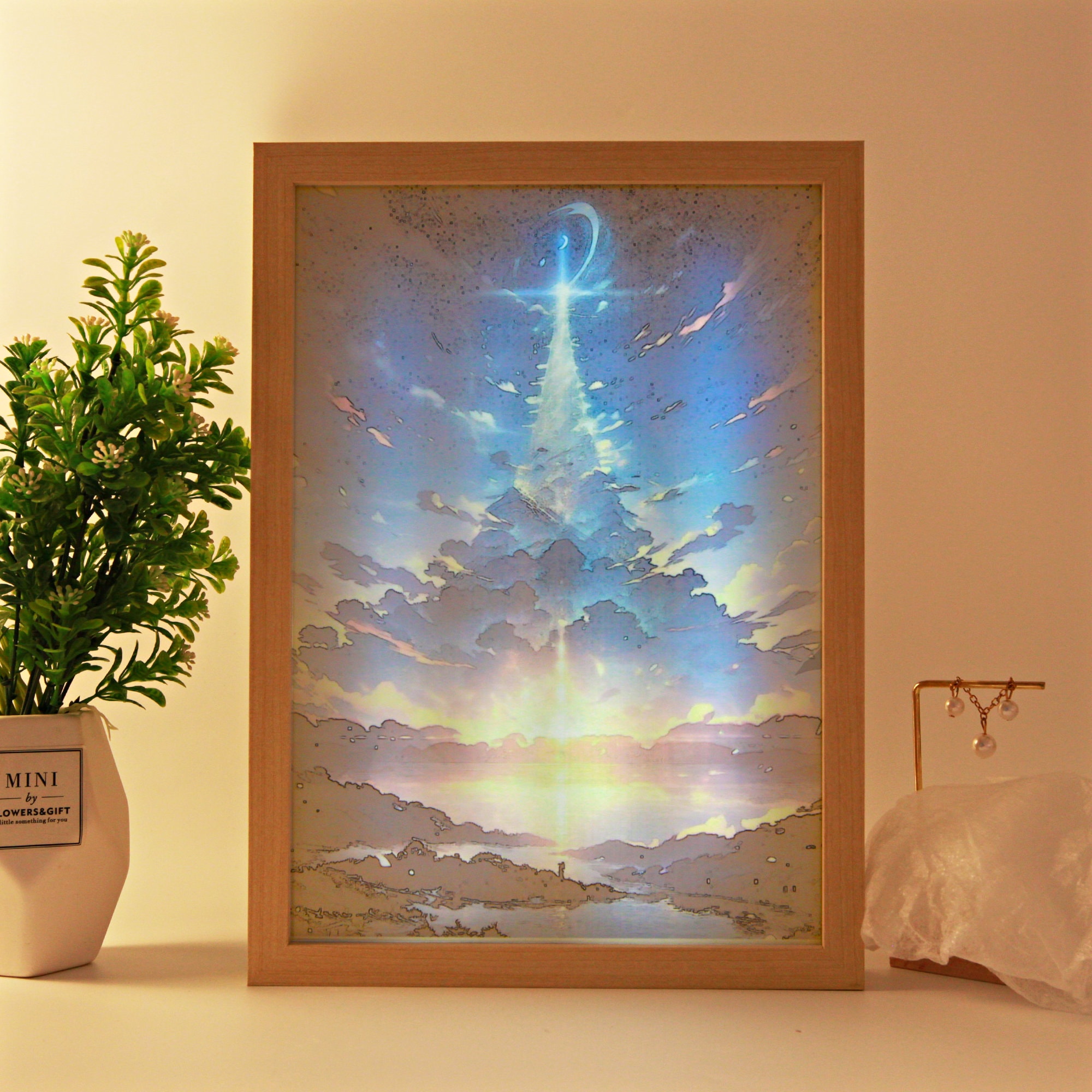 Light-up LED Painting Wall Art Frame Light the Collision of - Etsy