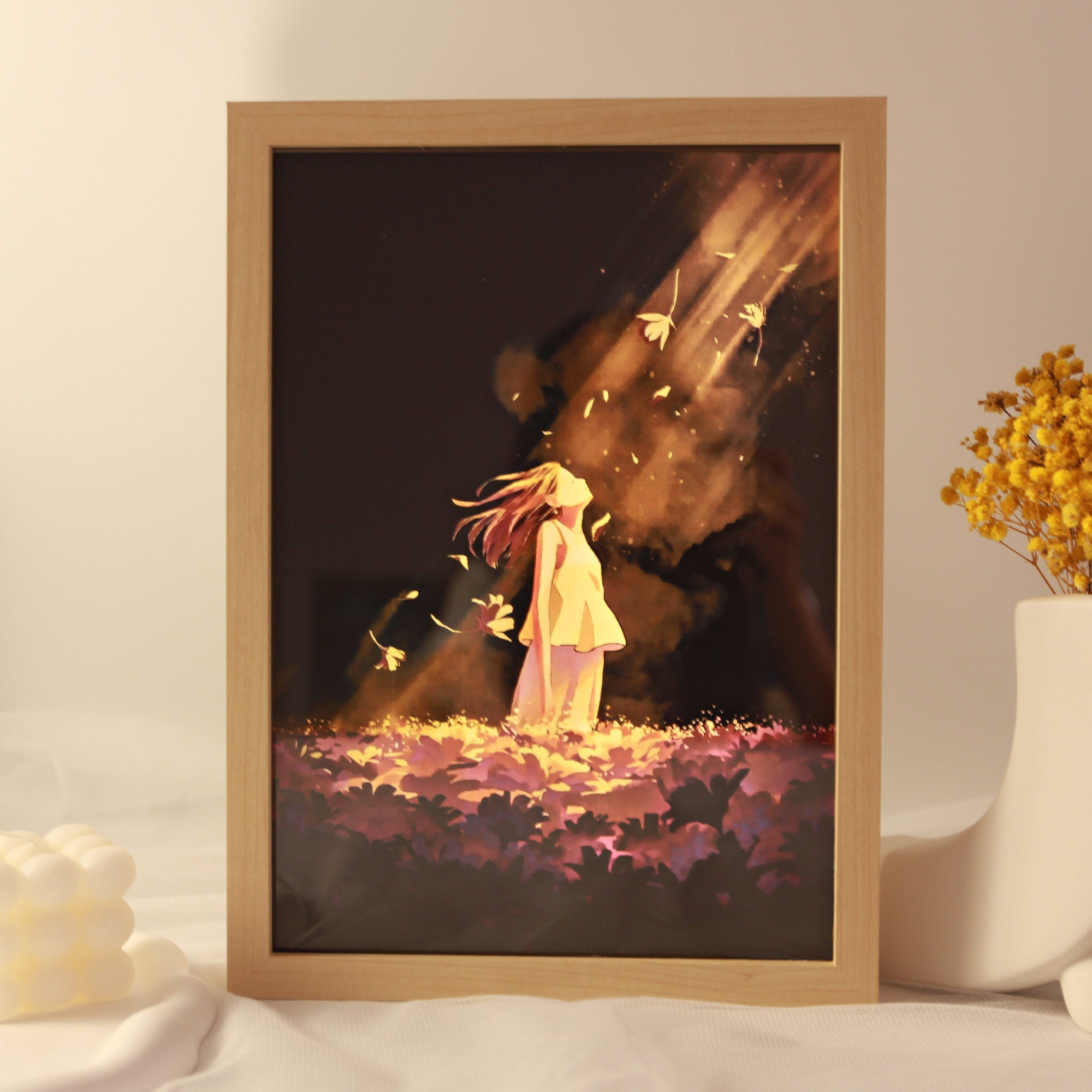 LED Light and Shadow Painting, Night Light, Bedside Lamp, 3 Colors ...