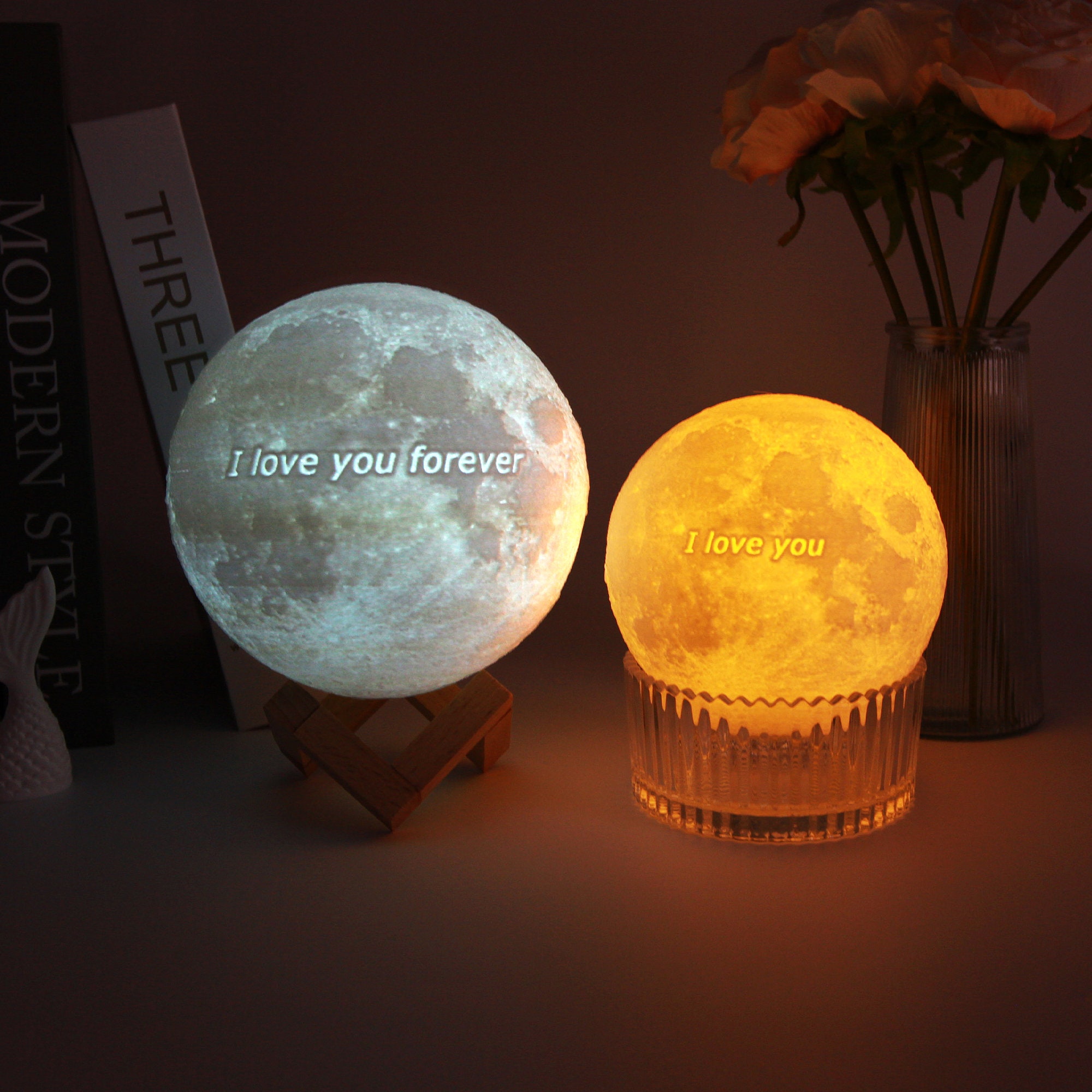 Personalized Moon Lamp, Custom Moon Lamp,custom 3D Photo Printed Moon ...