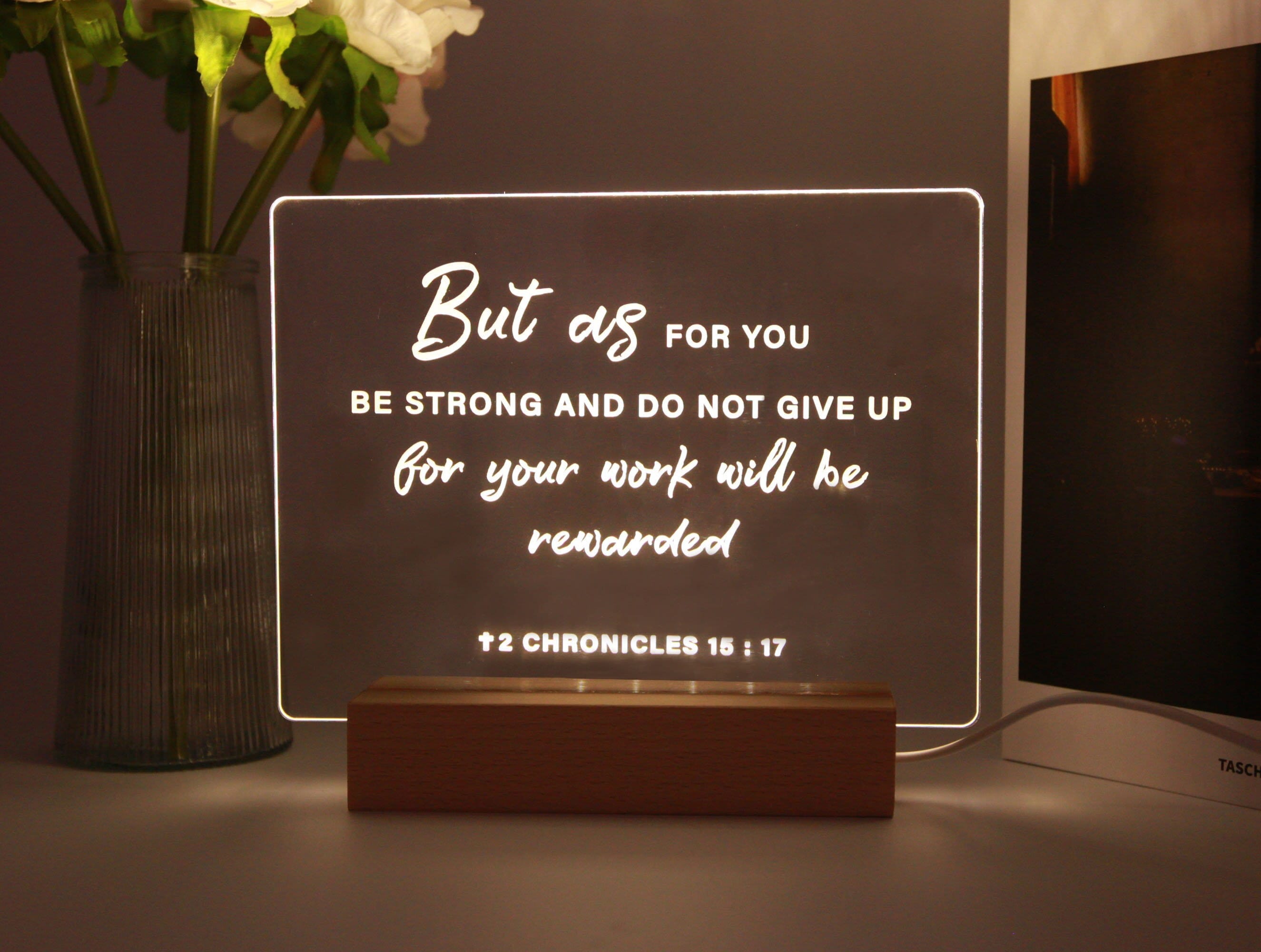Personalized Bible Verse LED Light, Christening Night Light for ...