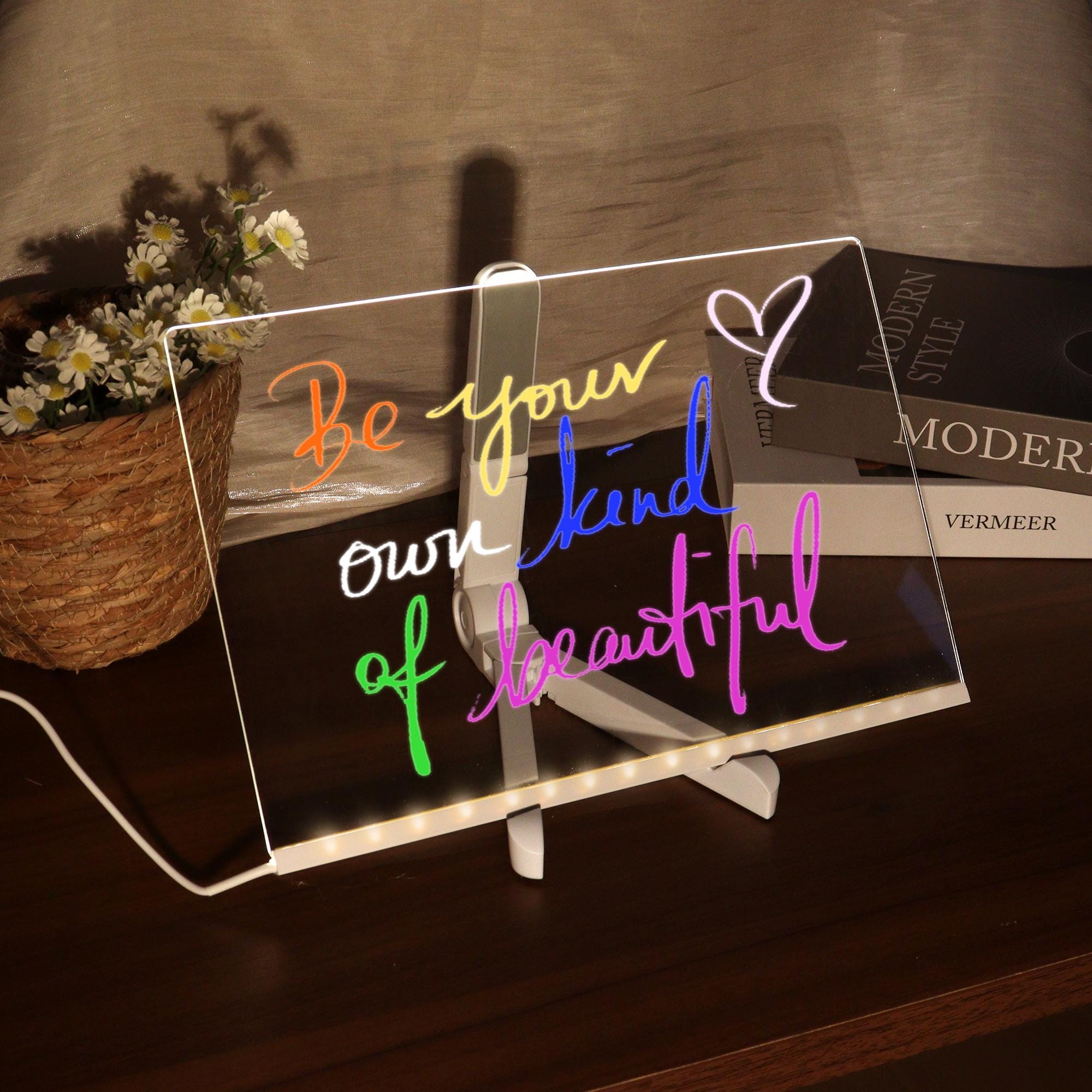 LED Note Board With 7 Colors Pen, 2024 New Glowing Acrylic Message ...