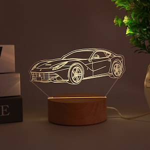 Custom 3D Car Sketch Night Light, Car Guy Gift, Super Car Truck ...