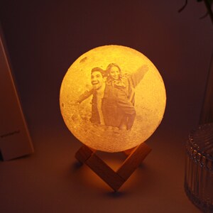 Personalized Moon Lamp, Custom 3D Photo Printed Moon Lamp, Lunar Night ...