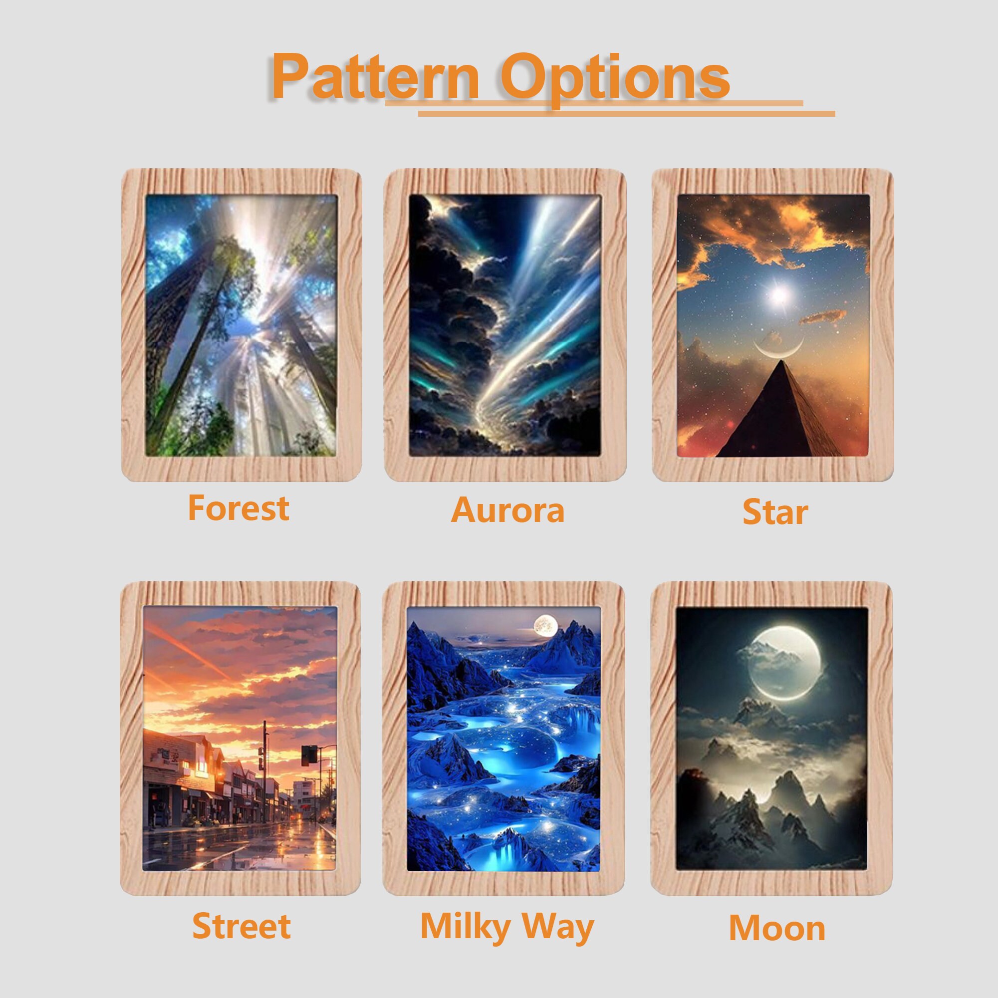 Light Art Painting Frame and Mirror Two in One, LED Light Painting ...