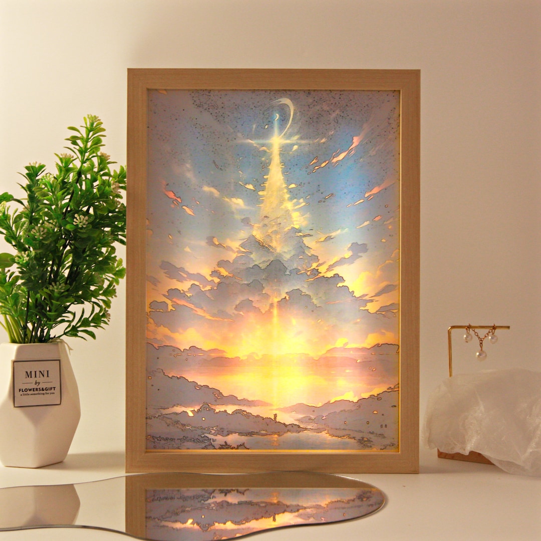 Light-up LED Painting, Wall Art Frame Light, the Collision of Light and ...