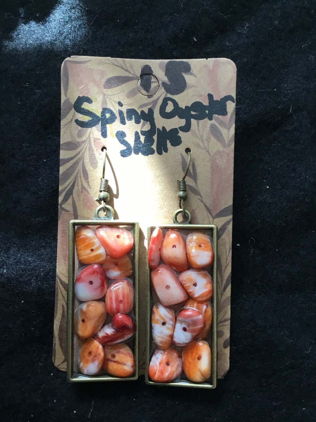 Spiny Oyster Shells in Resin Rectangle Gold Bezel - Etsy