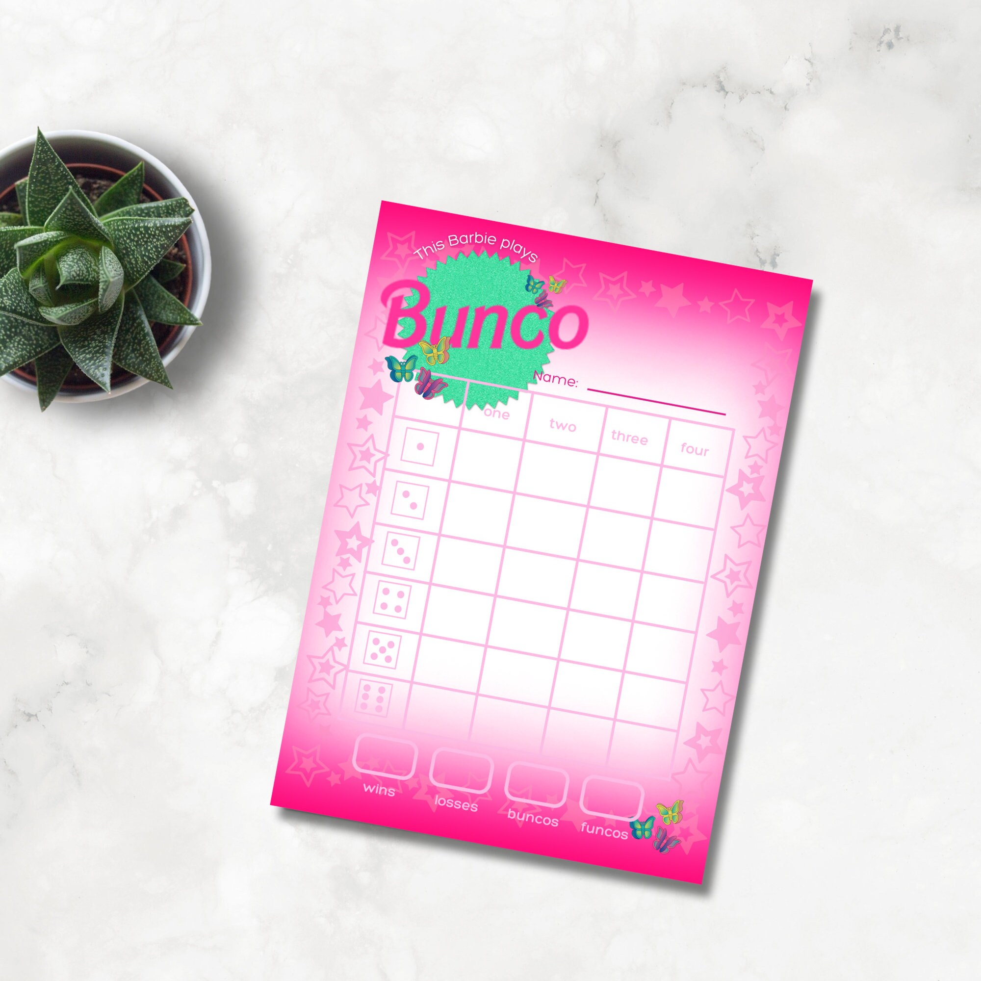 Barbie Bunco, Pink Bunco, Girly Bunco, Score Card + Tally Sheet - Etsy