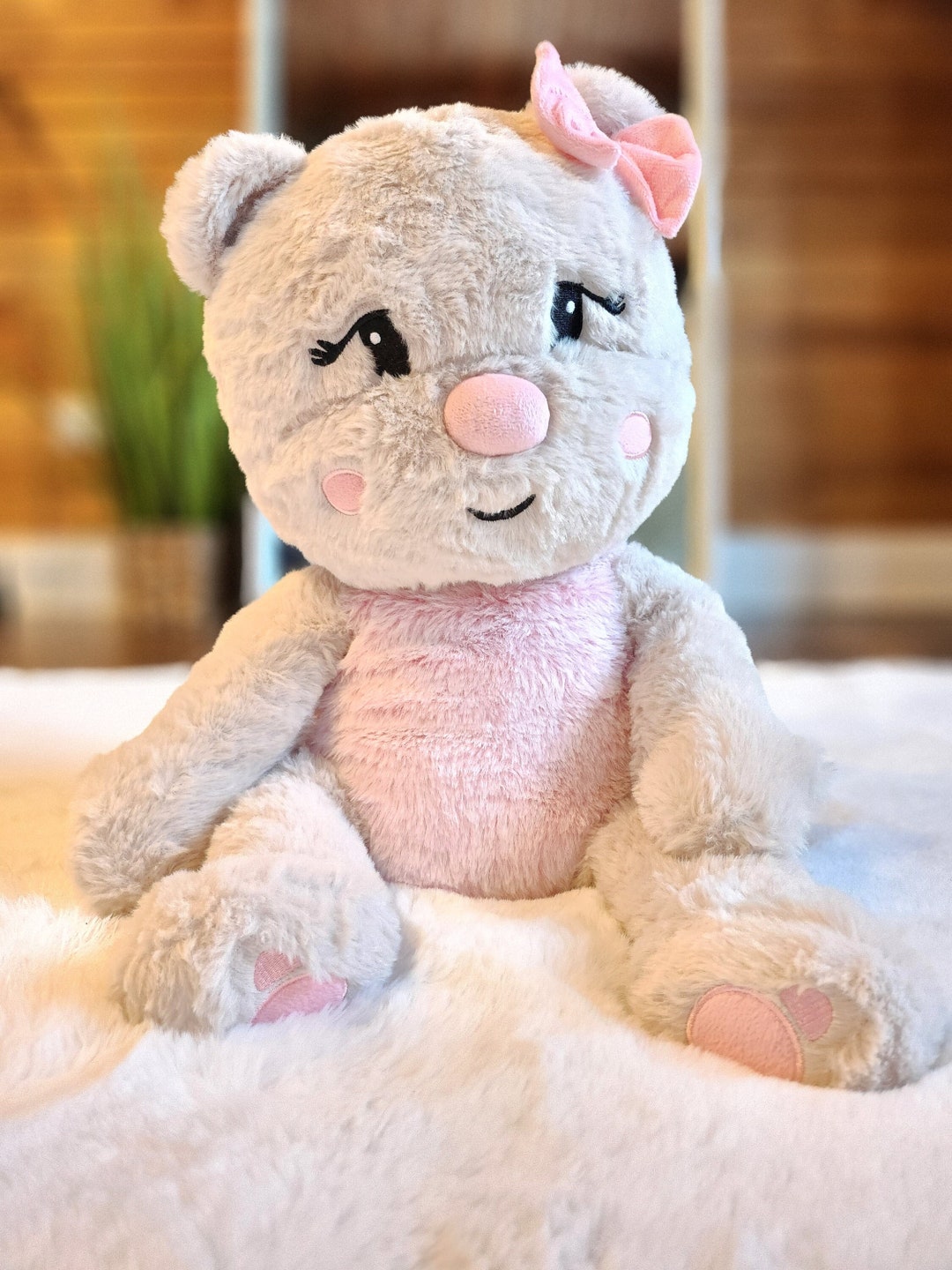 4lb Weighted Teddy Plushie: Baisy Bear for Stress Relief - Etsy