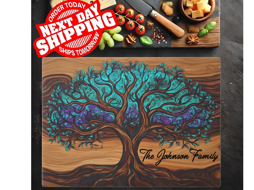Glass Tree of Life Charcuterie Board Cutting Board Wedding Gift ...