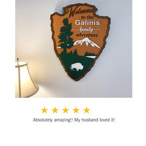 Personalized National Park Service Arrowhead Sign: 3D Wood Decor - Etsy