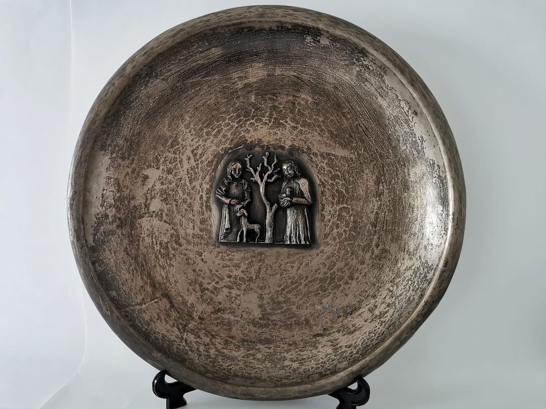 Metalwork Bas-relief Sculpted Platter by Margit Tevan | Art Deco Design ...