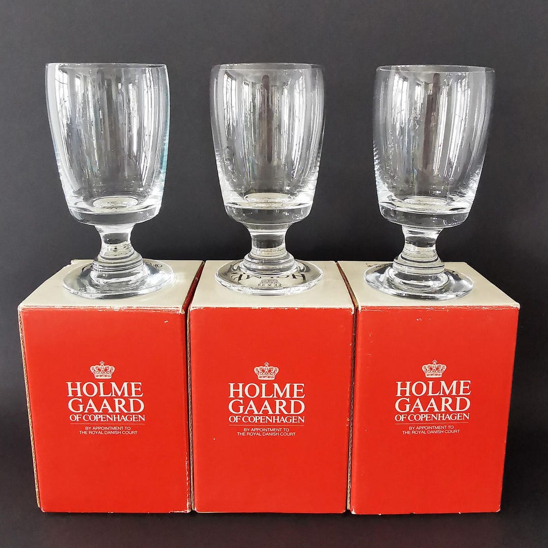 Set of 3 Vintage Holmegaard Glasses in Original Boxes - Mid-century ...