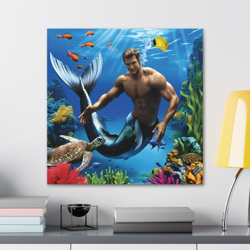 Blackfin Sea Creature Canvas Collection Coastal Ambiance Ocean Mermen ...