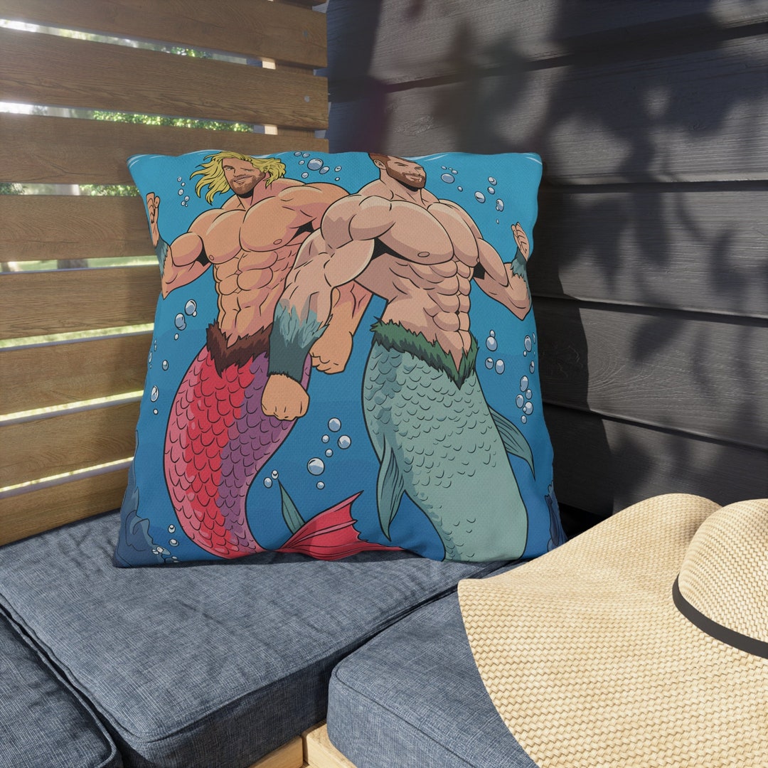 Enchanted Merman Harmony Outdoor Pillow | Dive Into Enchantment With ...