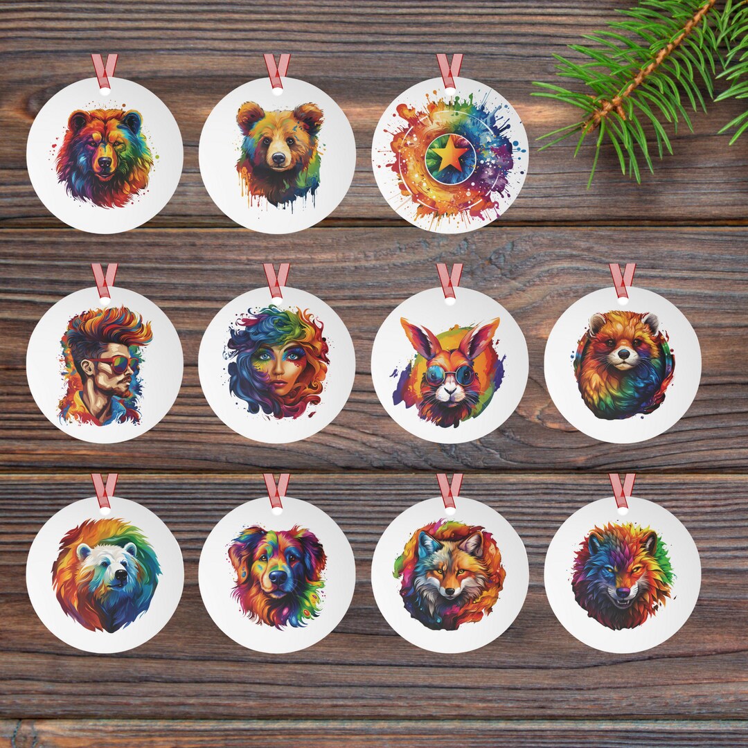 Pride Christmas Ornaments Metal Two Sided Ornament Gay Pride Gay Terms ...