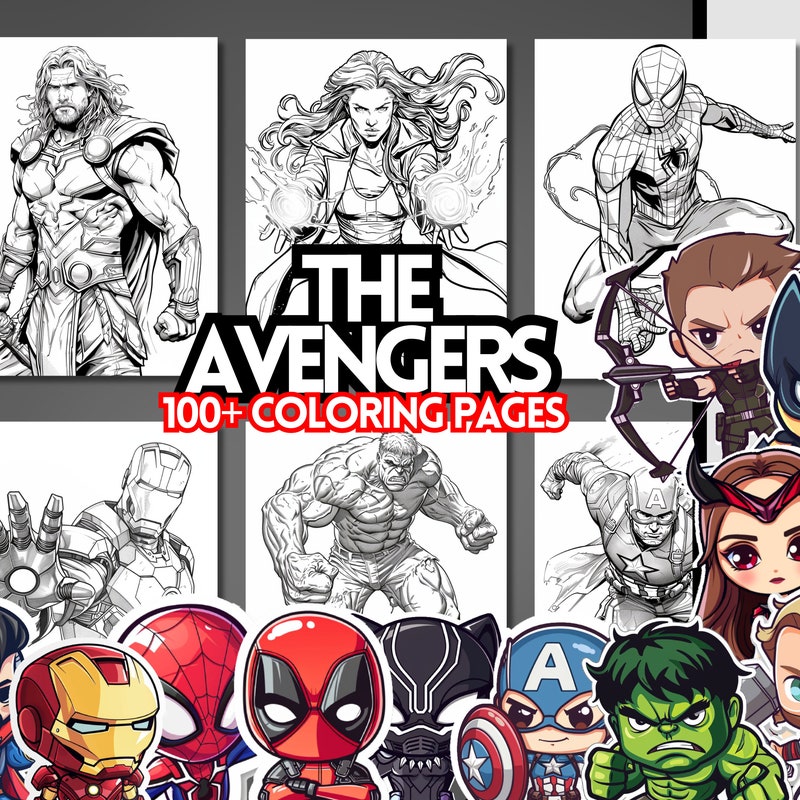 Avengers Colouring - Etsy UK
