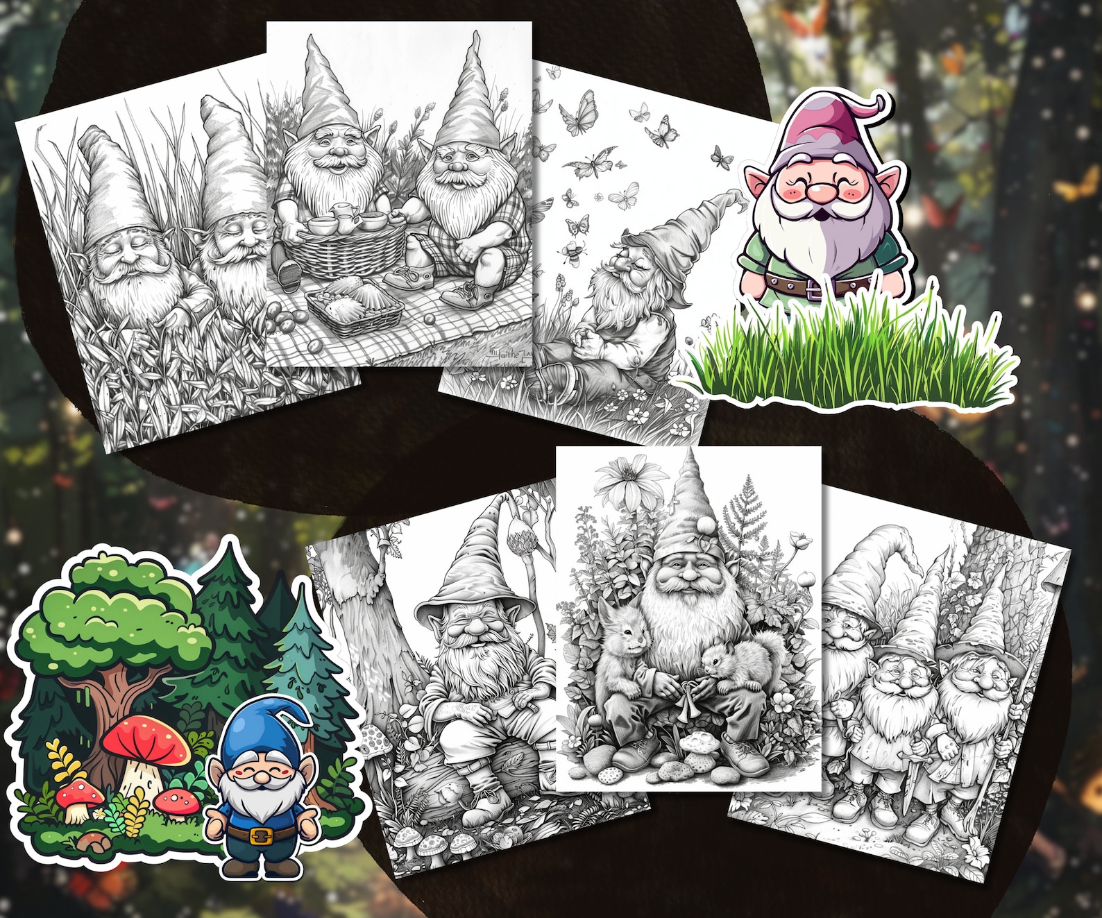 100+ Gnomes Coloring Pages, Cute Gnome Coloring Sheets, Garden Gnomes ...