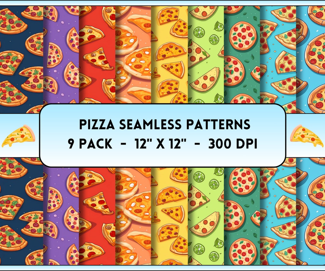 Pizza Patterns, Seamless Repeating Fabric Design, Restaurent Menu ...