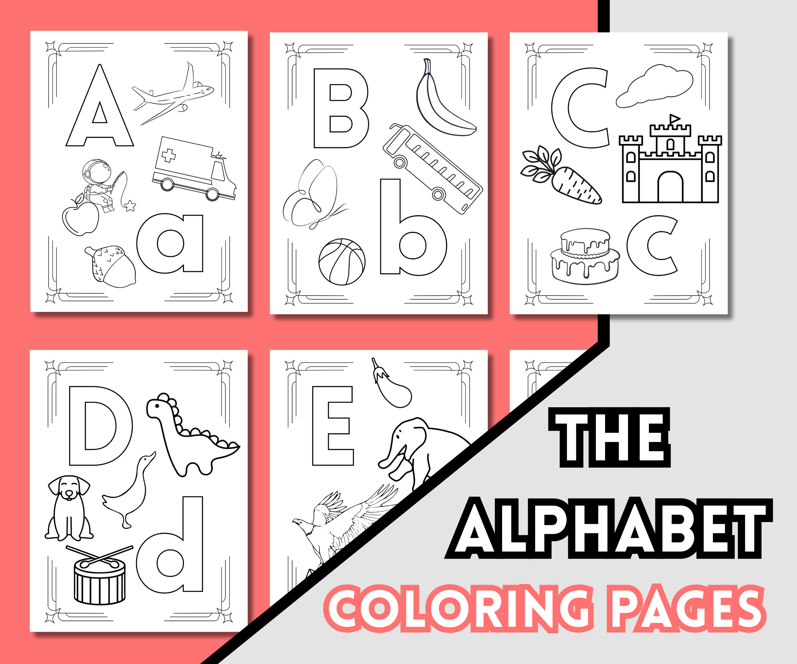Alphabet Coloring Pages for Kids, Printable Alphabet Coloring Pages ...