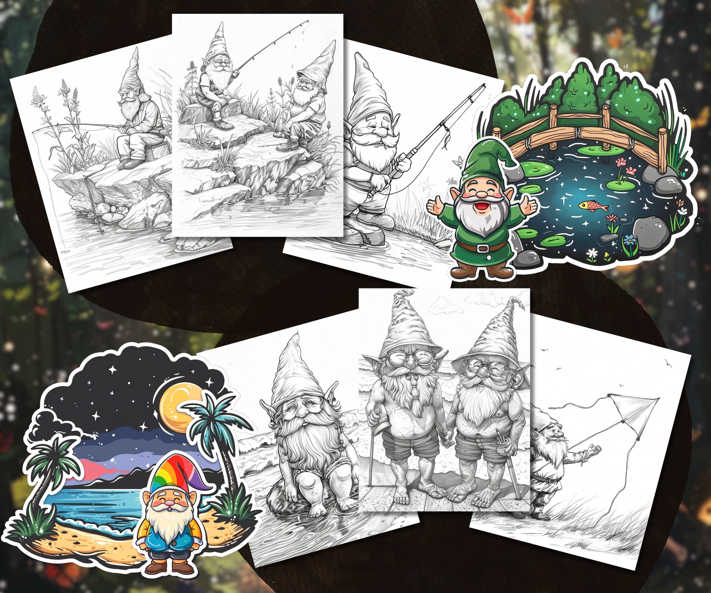 100+ Gnomes Coloring Pages, Cute Gnome Coloring Sheets, Garden Gnomes ...