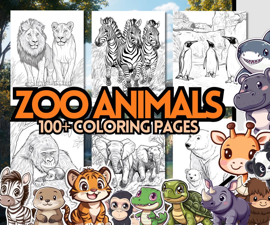 Zoo Animal Coloring Pages for Kids, 100+ Coloring Pages, Easy Kids ...