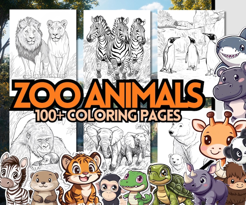 Zoo Animal Coloring Pages for Kids, 100+ Coloring Pages, Easy Kids ...