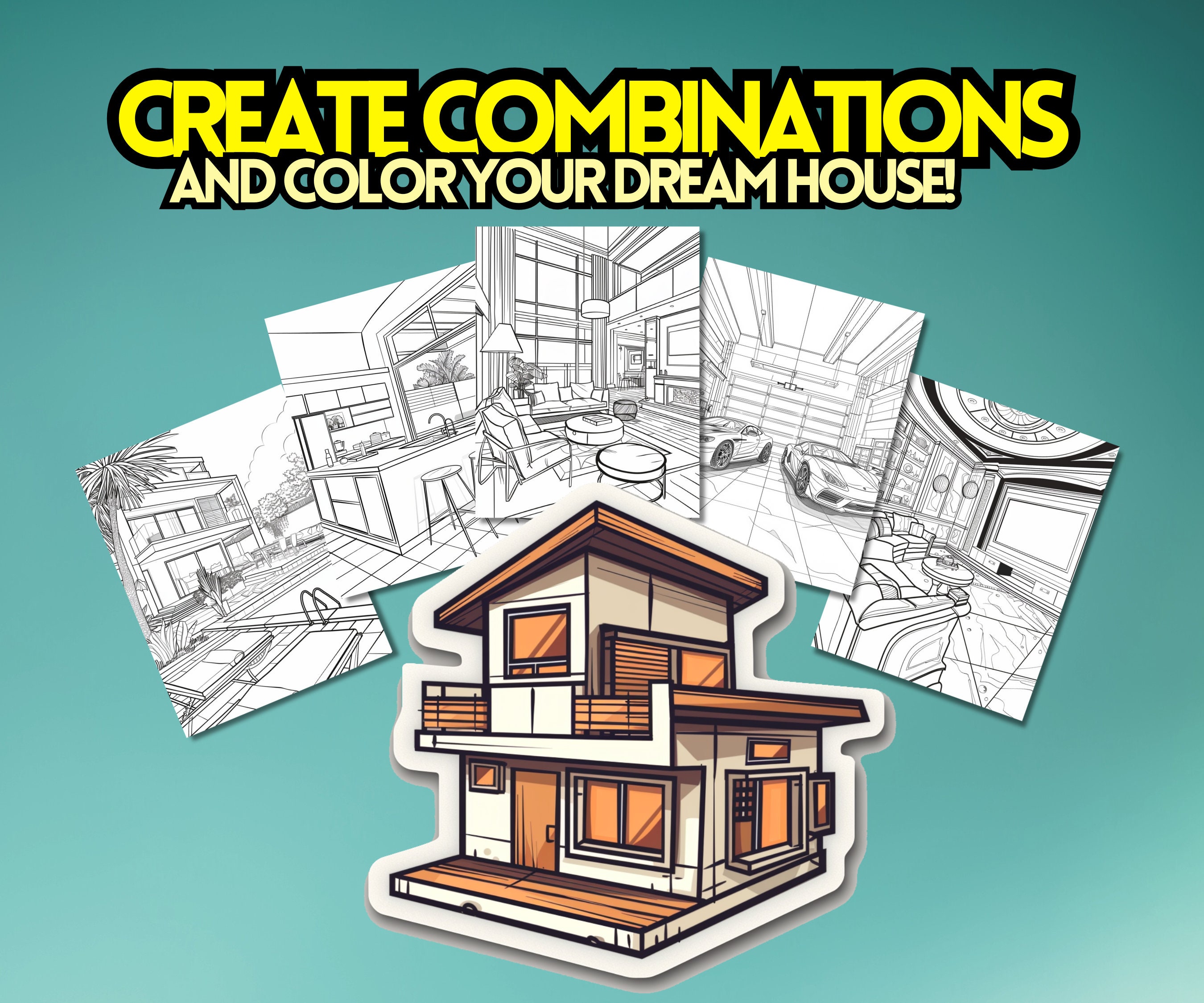 100+ Home Interior Coloring Pages, Interior Design Coloring Sheets ...