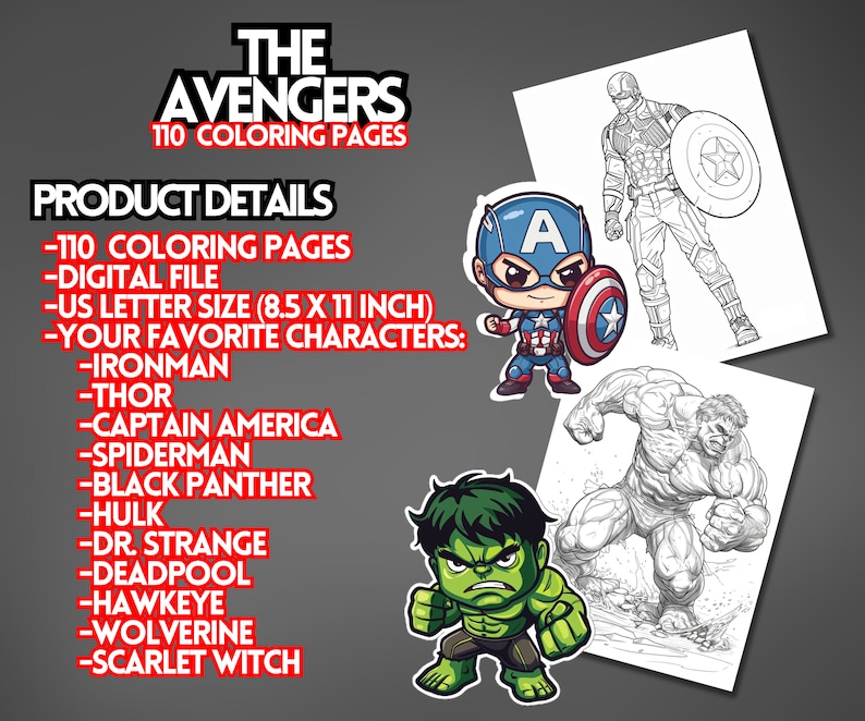 Avengers Kleurplaten, 100 Marvel Superheld Kleurplaten, Superheld ...