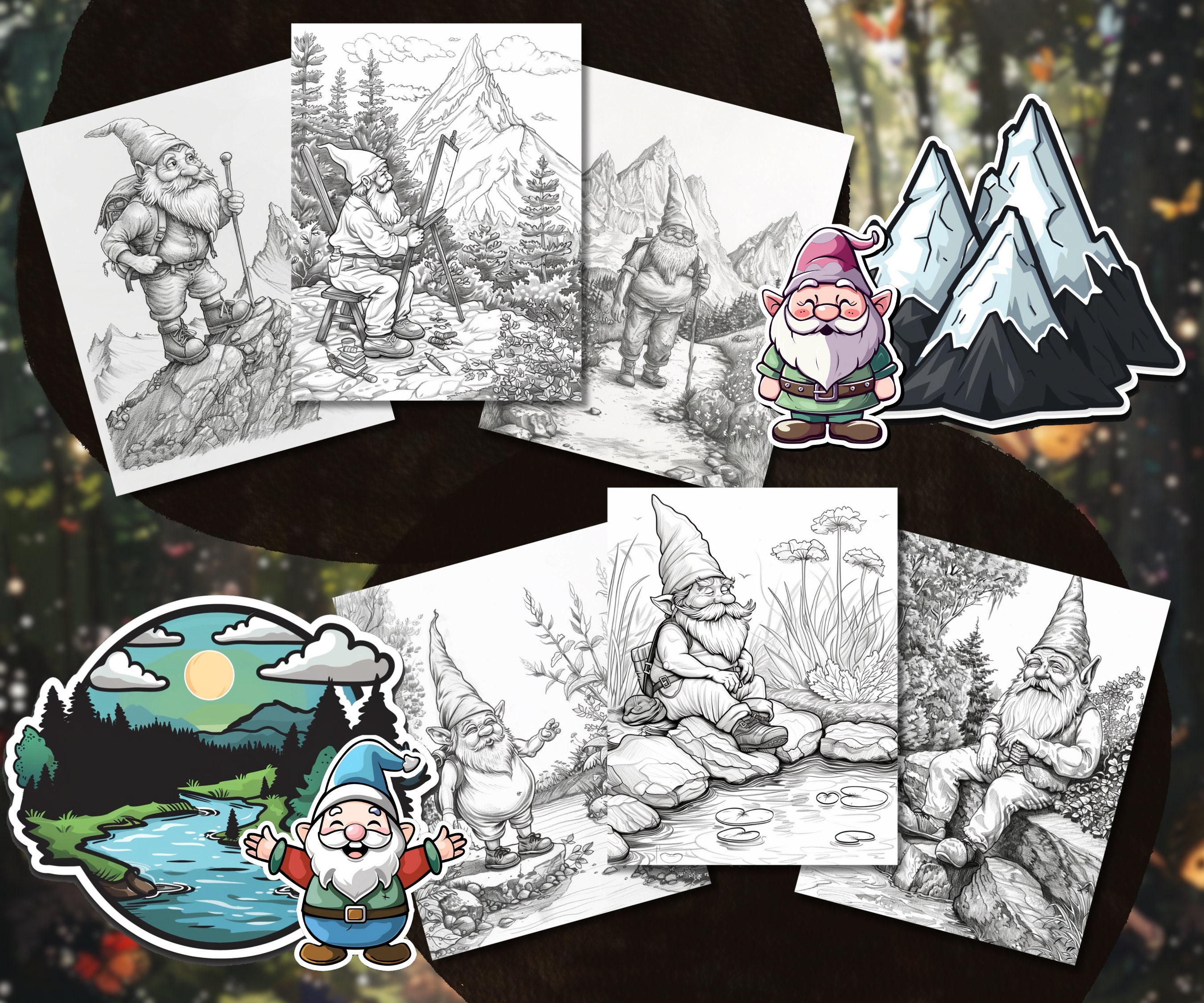 100+ Gnomes Coloring Pages, Cute Gnome Coloring Sheets, Garden Gnomes ...