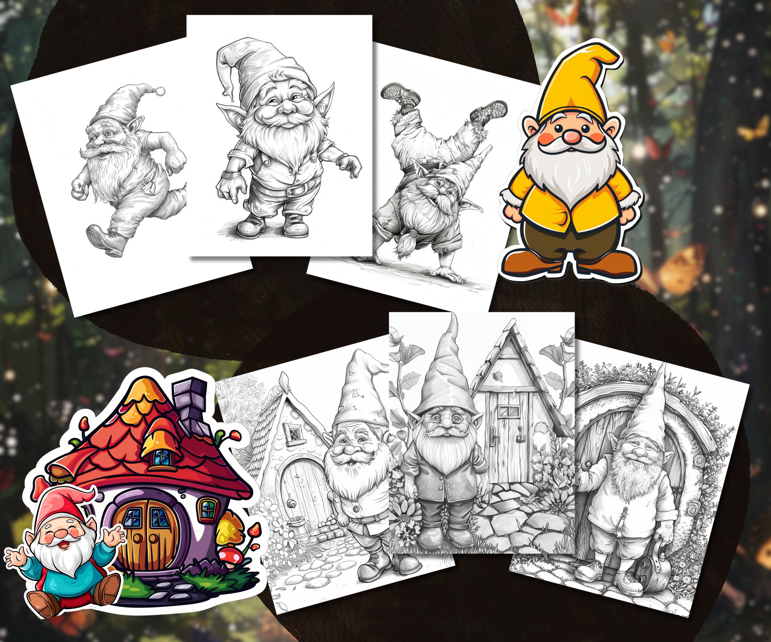 100+ Gnomes Coloring Pages, Cute Gnome Coloring Sheets, Garden Gnomes ...