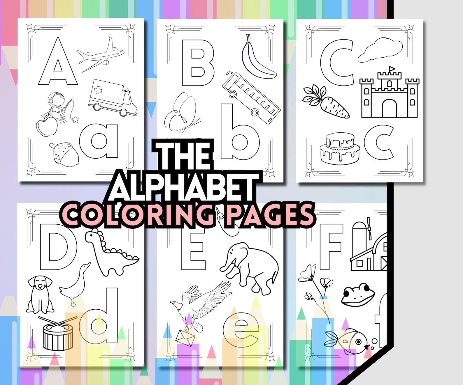Alphabet Coloring Pages for Kids, Letters and Figures Learning ...