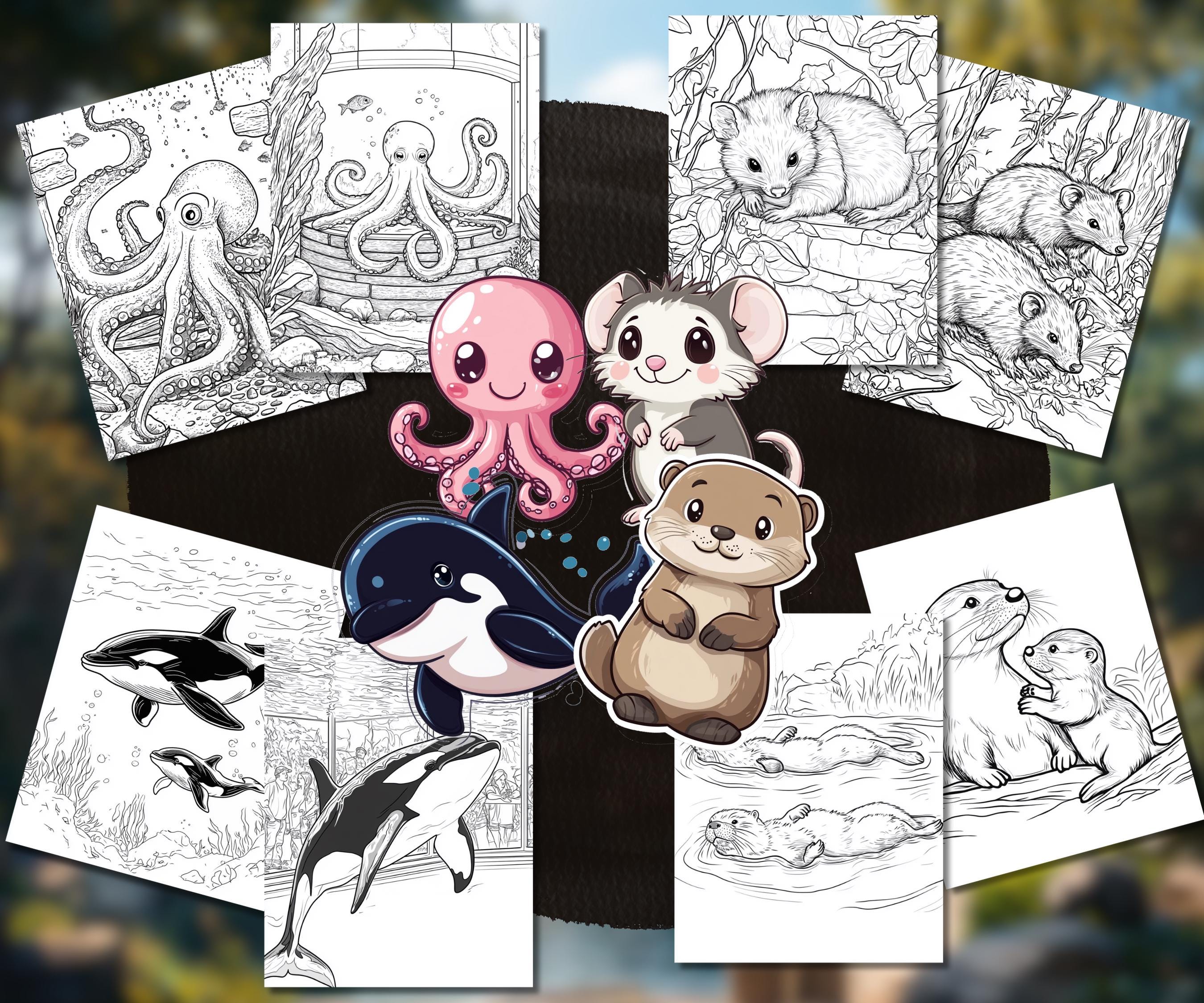 Zoo Animal Coloring Pages for Kids, 100+ Coloring Pages, Easy Kids ...