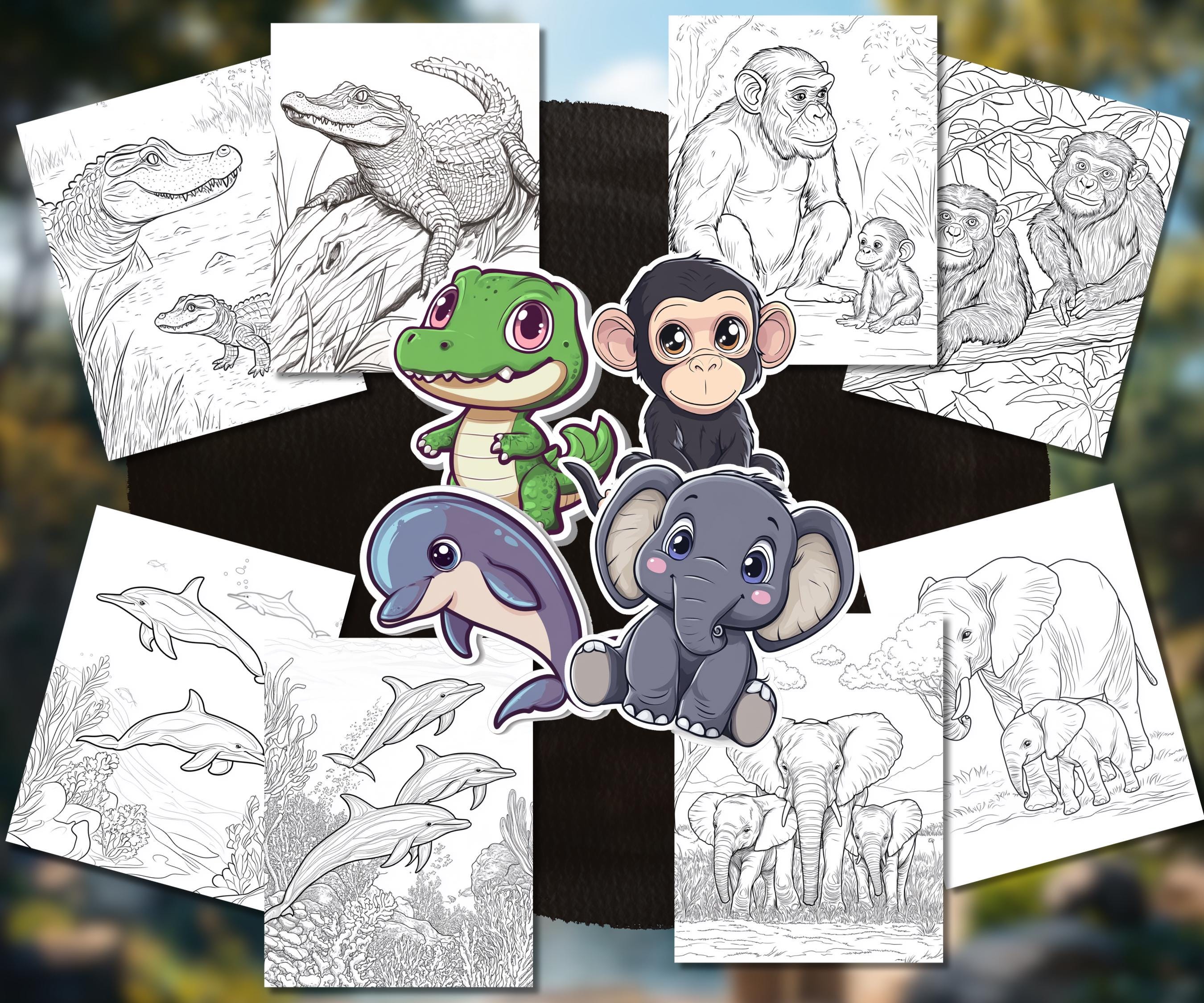 Zoo Animal Coloring Pages for Kids, 100+ Coloring Pages, Easy Kids ...