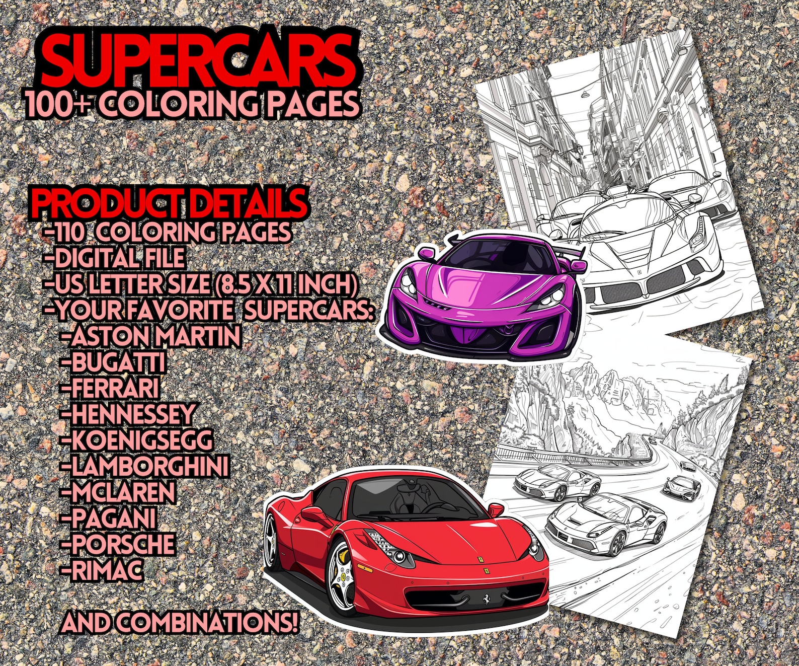 100+ Super Cars Coloring Pages, for Kids and Adults, Supercars, Cars ...