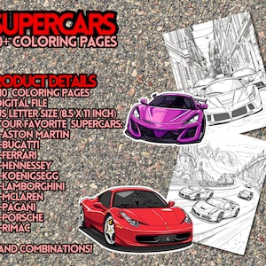 100+ Super Cars Coloring Pages, for Kids and Adults, Supercars, Cars ...