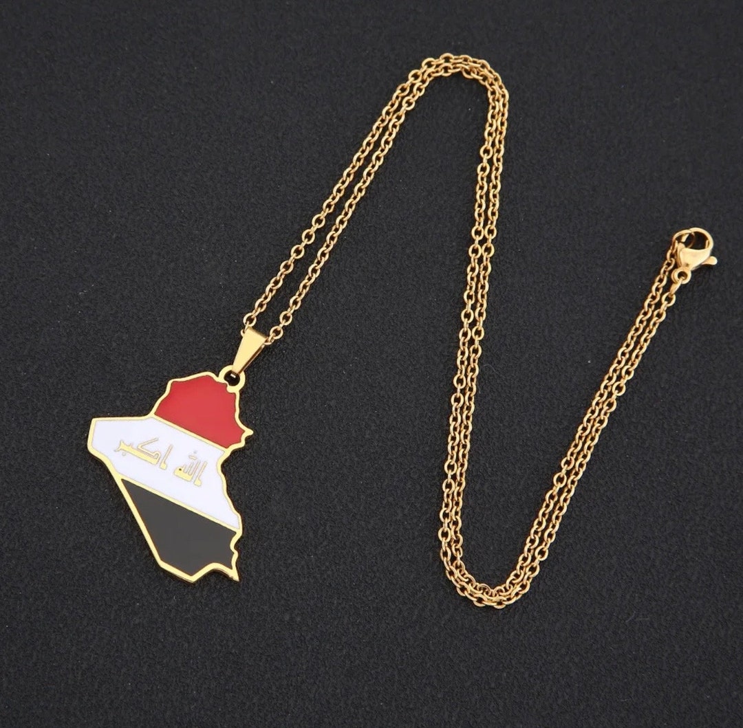 Iraq Pendant Necklace - Gold - Etsy