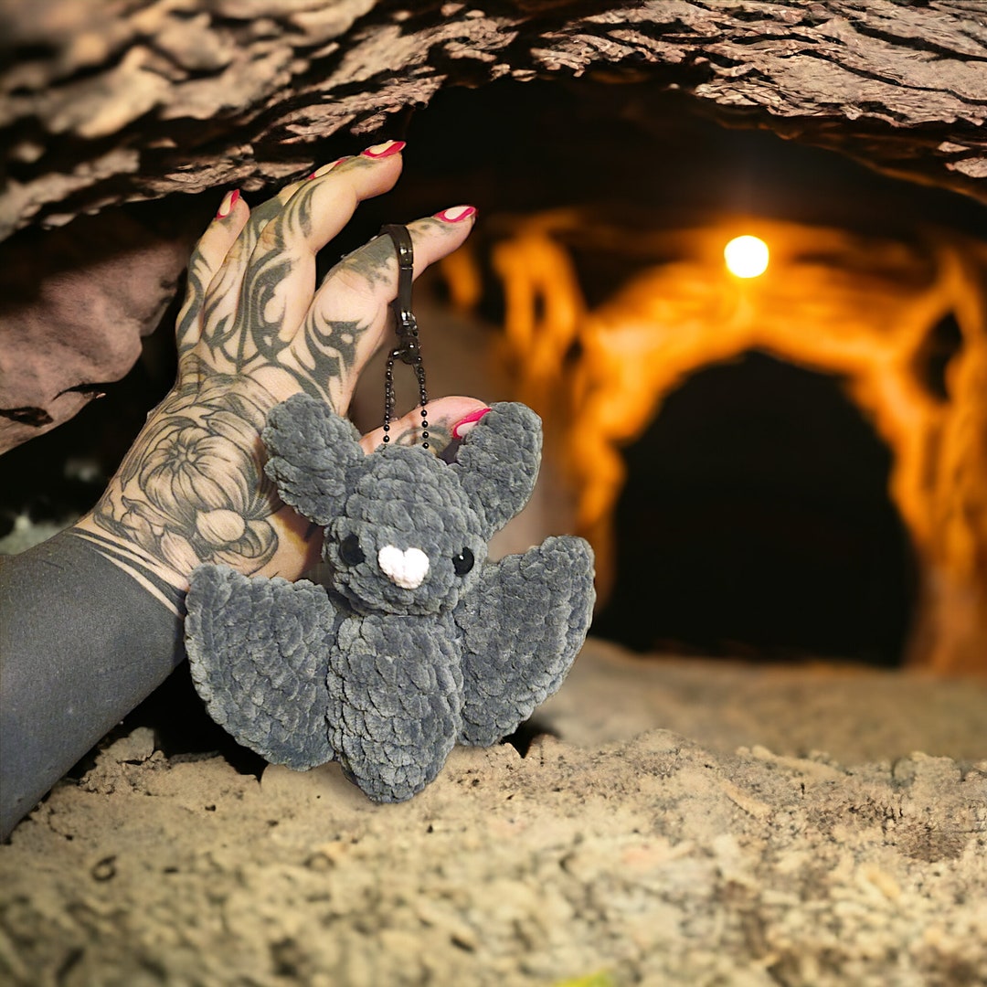 Mini Bat Amigurumi Crochet Plush Bag Clip - Cozy Cryptid Co - Etsy