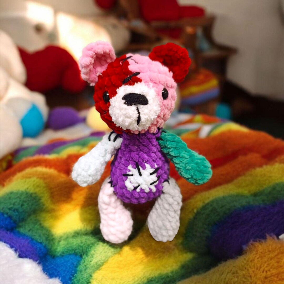 Patchwork Bear Amigurumi Crochet Plush - Cozy Cryptid Co - Etsy