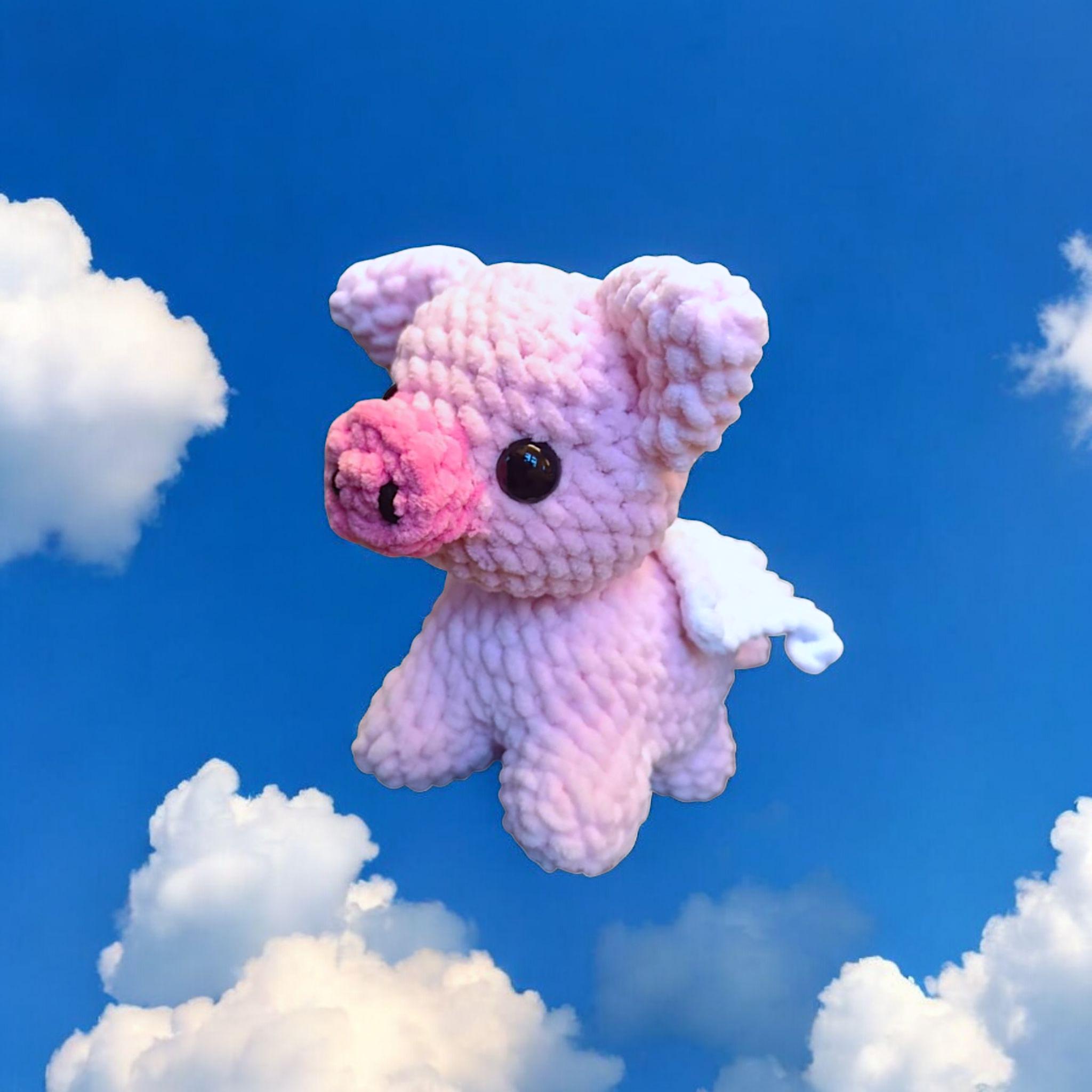 Flying Pig Amigurumi Crochet Plush - Cozy Cryptid Co - Etsy