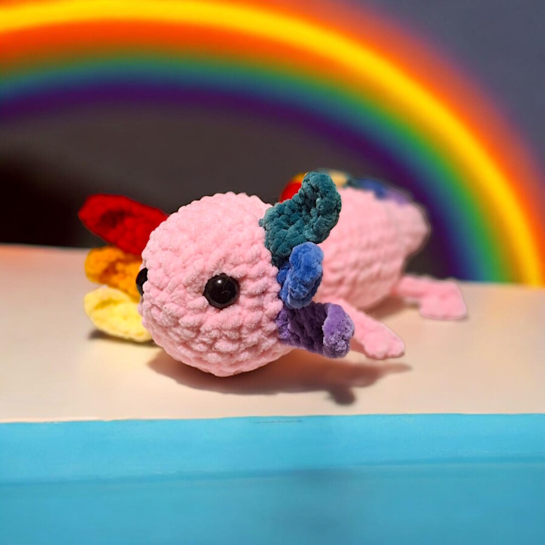 Pride Axolotl Amigurumi Crochet Plush - Cozy Cryptid Co - Etsy