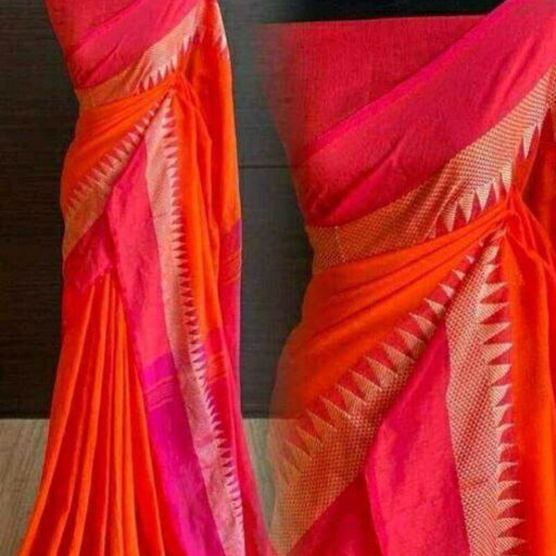 Temple Design Saree - Etsy