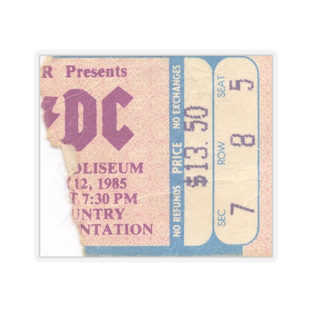 AC/DC Ticket Stub Sticker - Etsy
