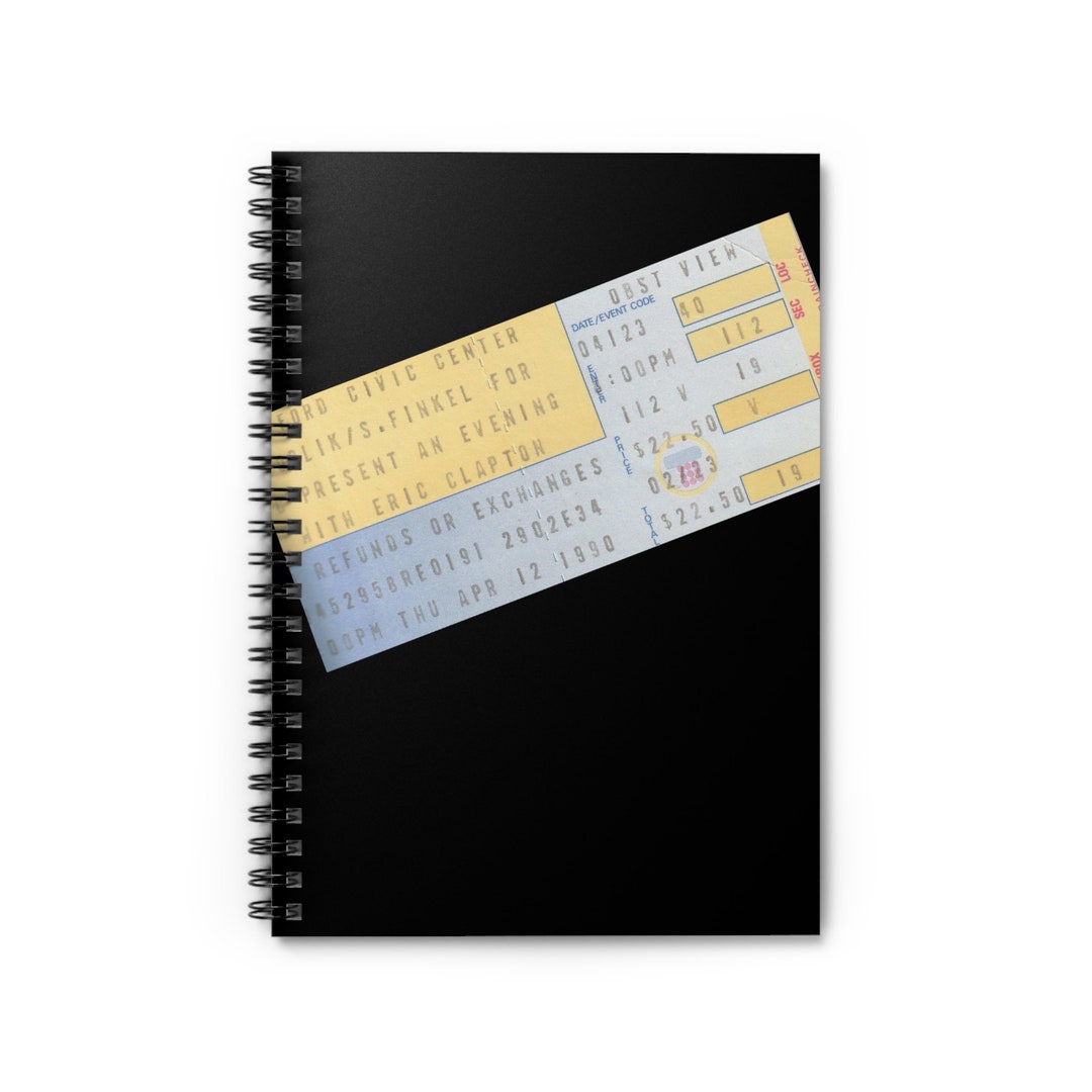 Eric Clapton Ticket Stub Ruled Line Spiral Notebook - Etsy