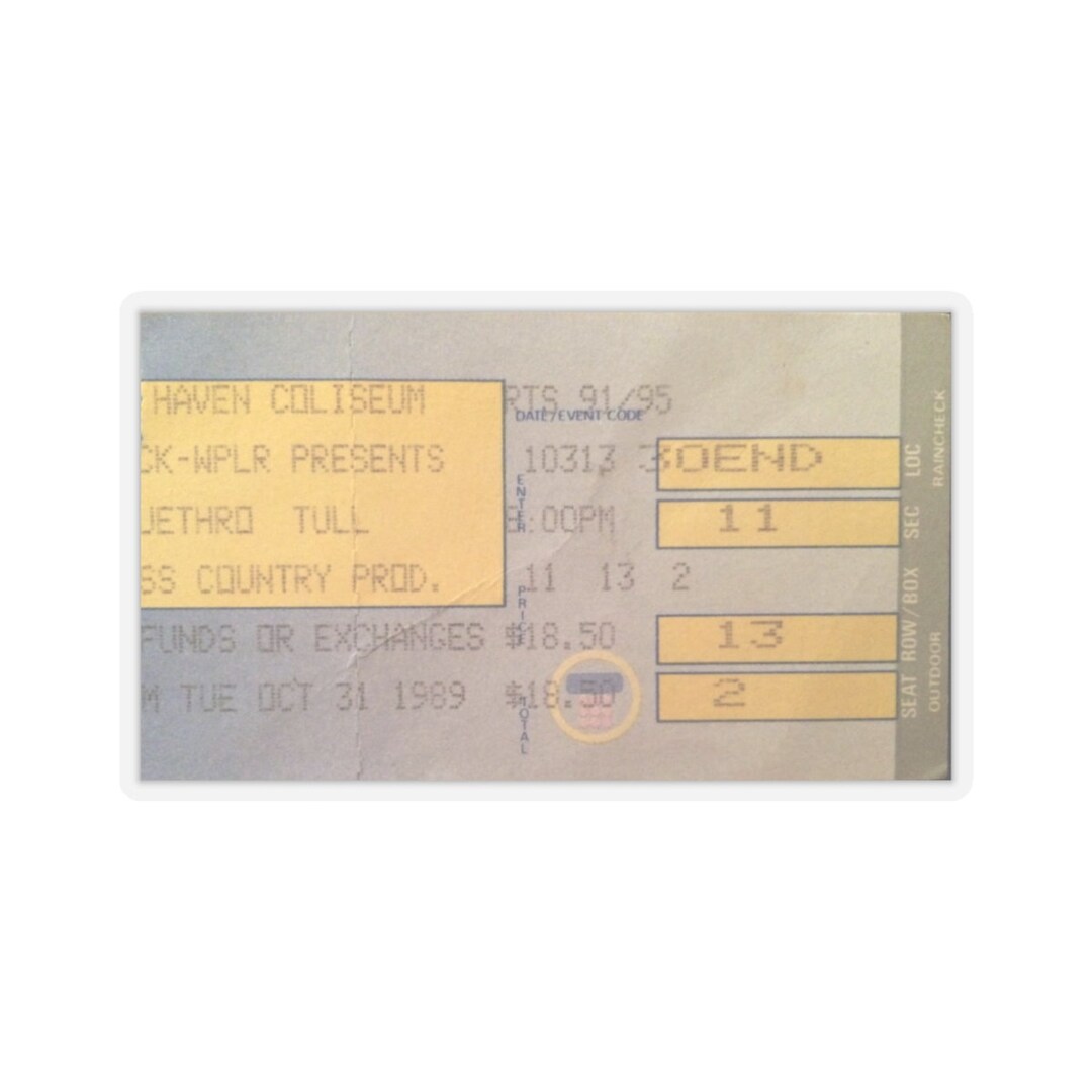 Jethro Tull Ticket Stub Sticker - Etsy