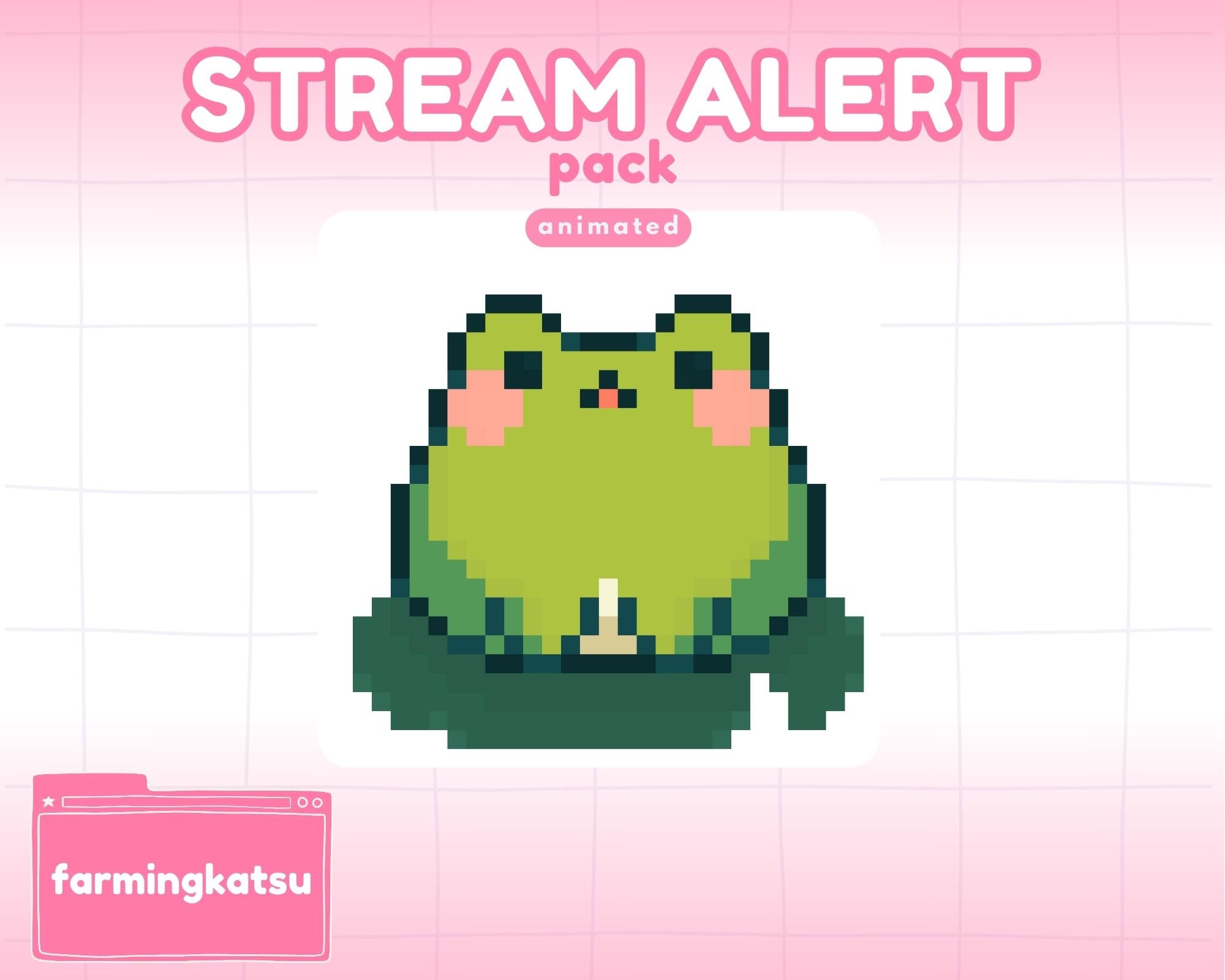 Frog Streamalert Pack Animated | Cute Kawaii Stream Mascot Frog OBS ...