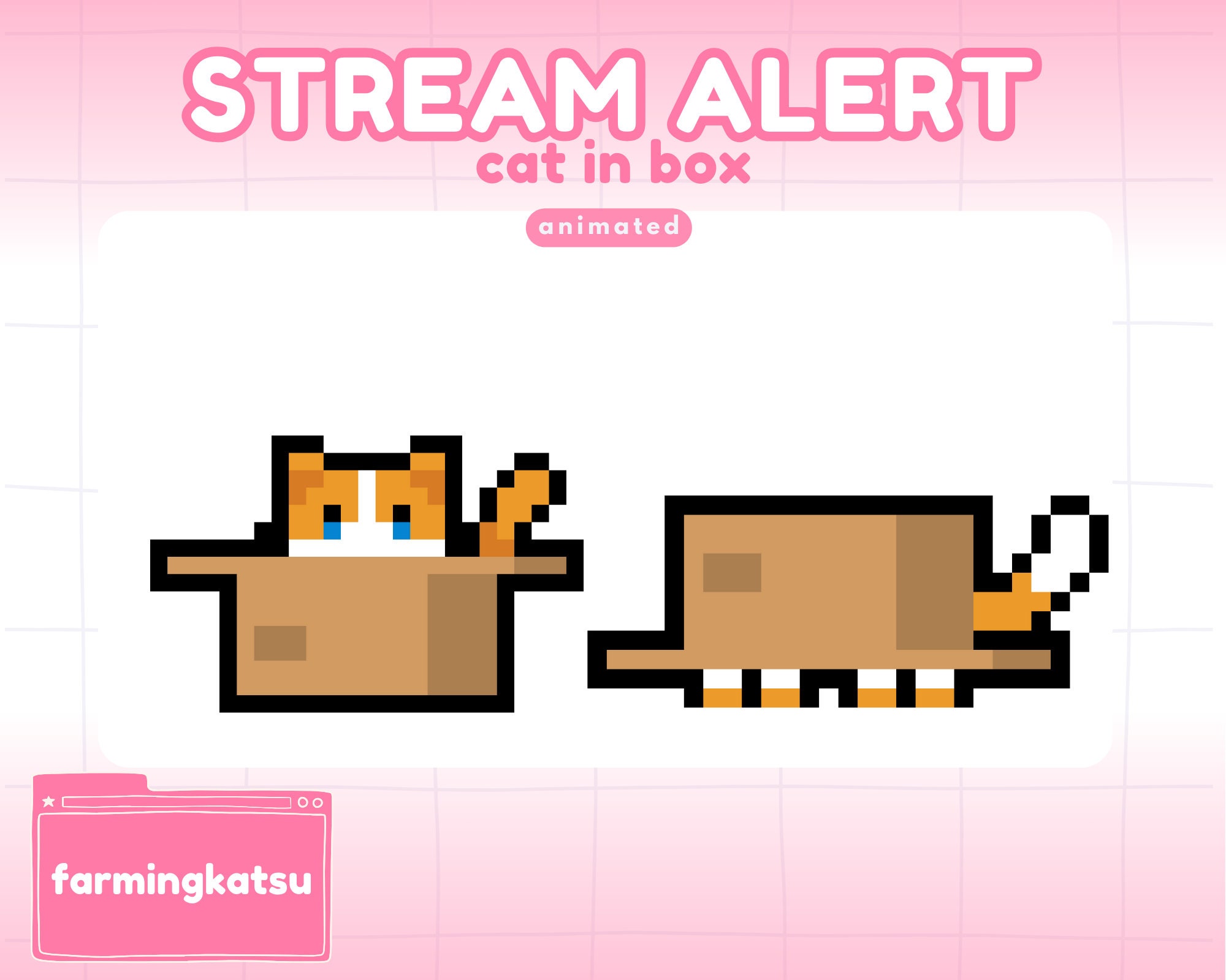 Cat Streamalert Pack Animated | Cute Kawaii Stream Mascot Kitty OBS ...