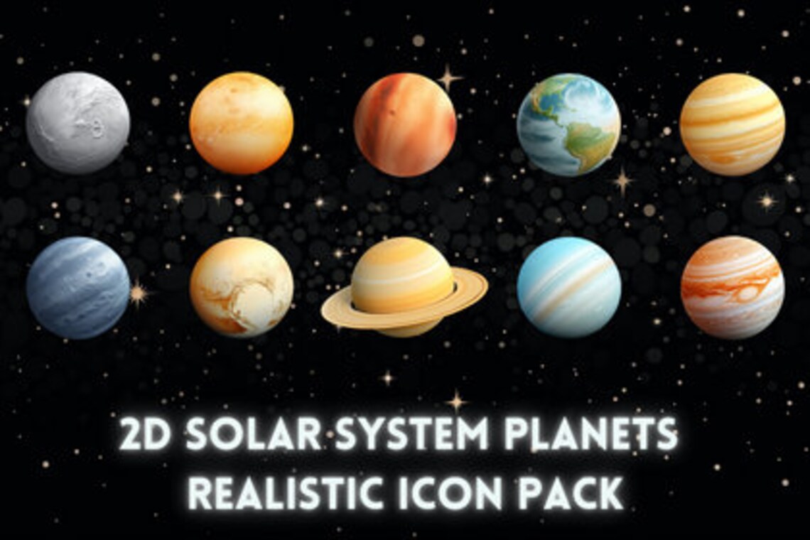 2D Solar System Realistic Pack - Etsy