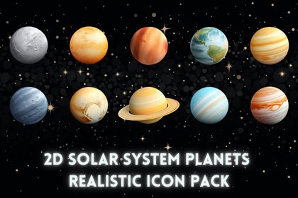 2D Solar System Realistic Pack - Etsy