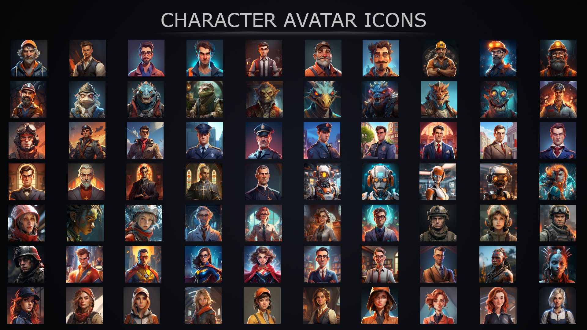 2D Game Character Avatar Icons Mega Pack - Etsy